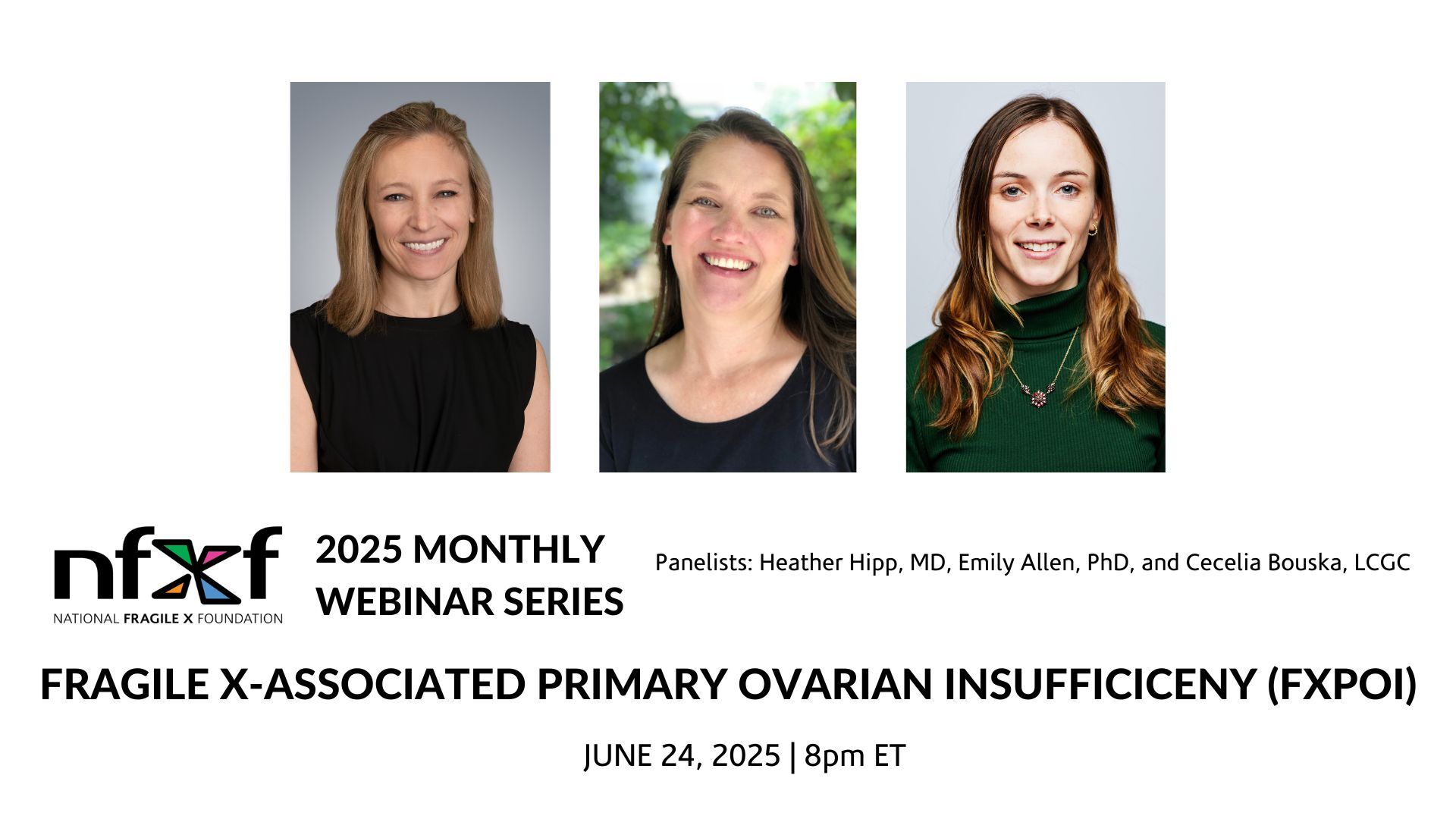 Webinar Series - Fragile X-Associated Primary Ovarian Insufficiency